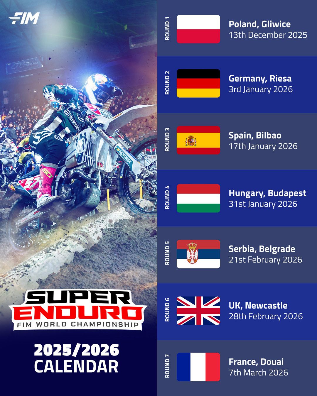 Kalender WK Superenduro 2026 bekend - Motocrossplanet
